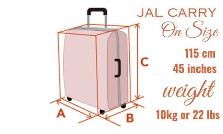 Japan Airlines Baggage Allowance 2024 carry on size & policy